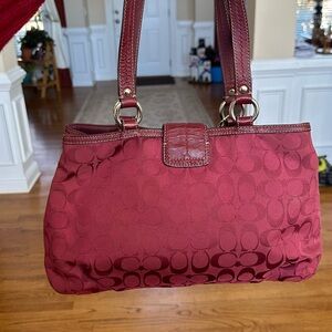 Coach | Bags | Coach Red Signature Tote Bag | Poshmark